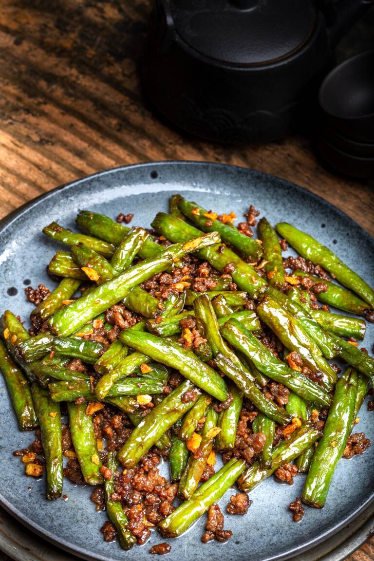 Chinese Green Beans and Ground Beef Stir-Fry - Cooking With Lei