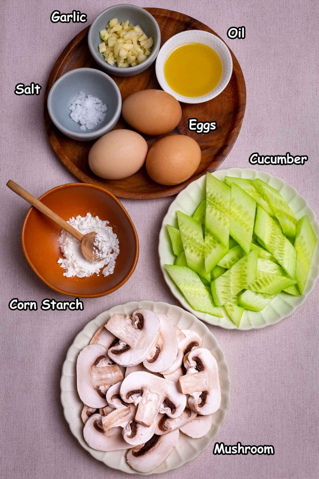 Cucumber Stir-fry With Egg and Mushroom - Cooking With Lei