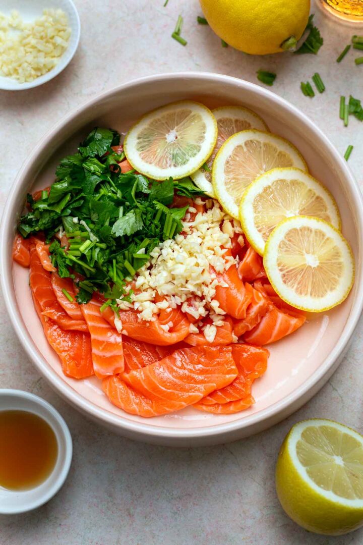 Salmon Crudo - Asian Dressing - Cooking With Lei