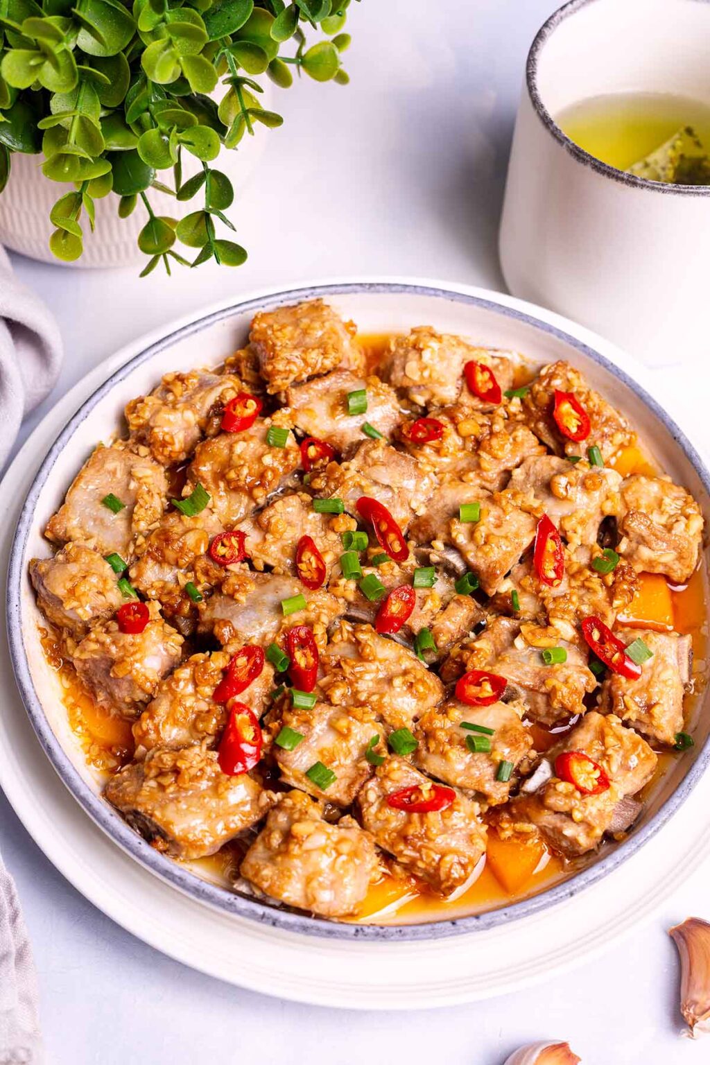 Steamed Ribs With Garlic Sauce - Cooking With Lei