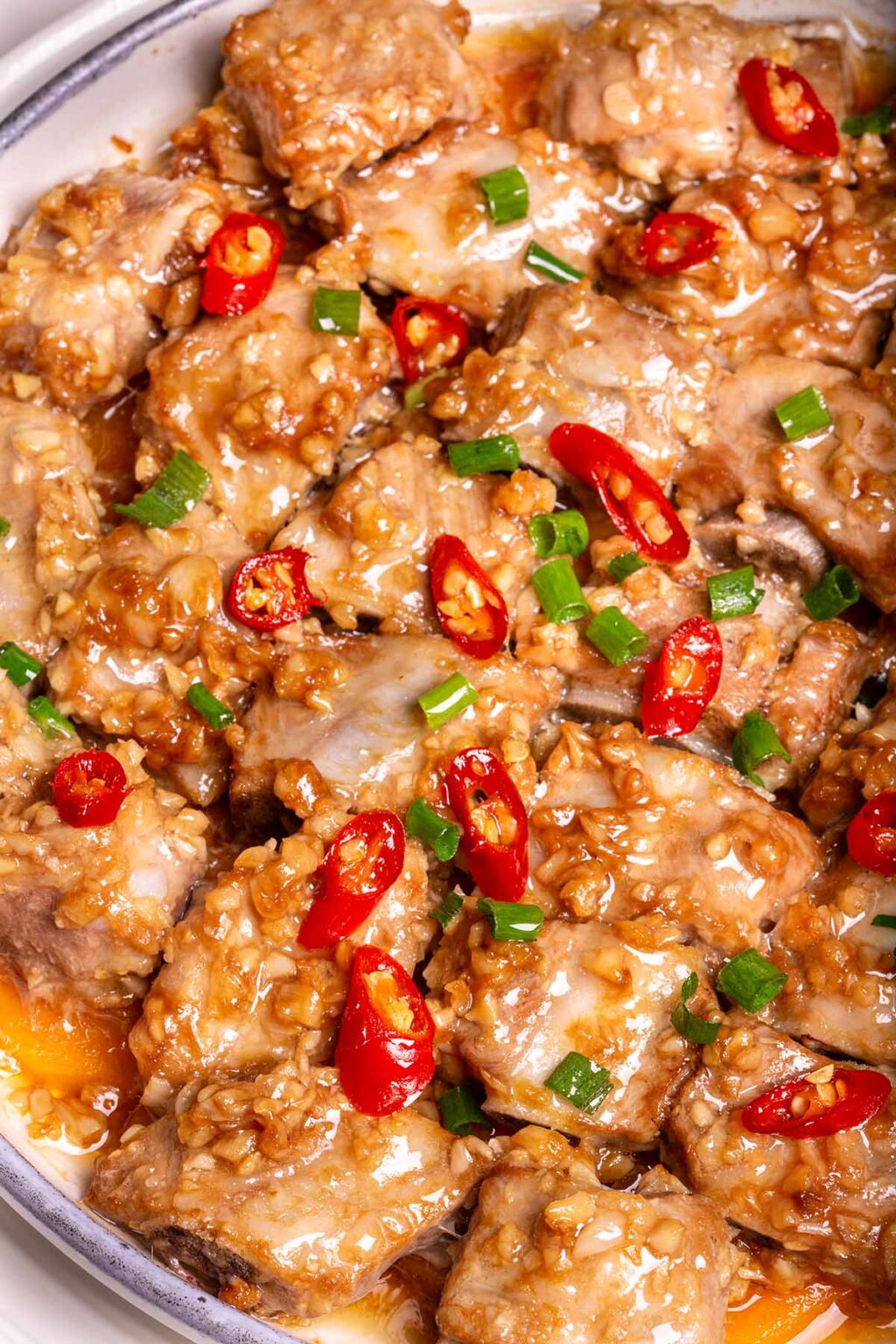 Steamed Ribs With Garlic Sauce - Cooking With Lei