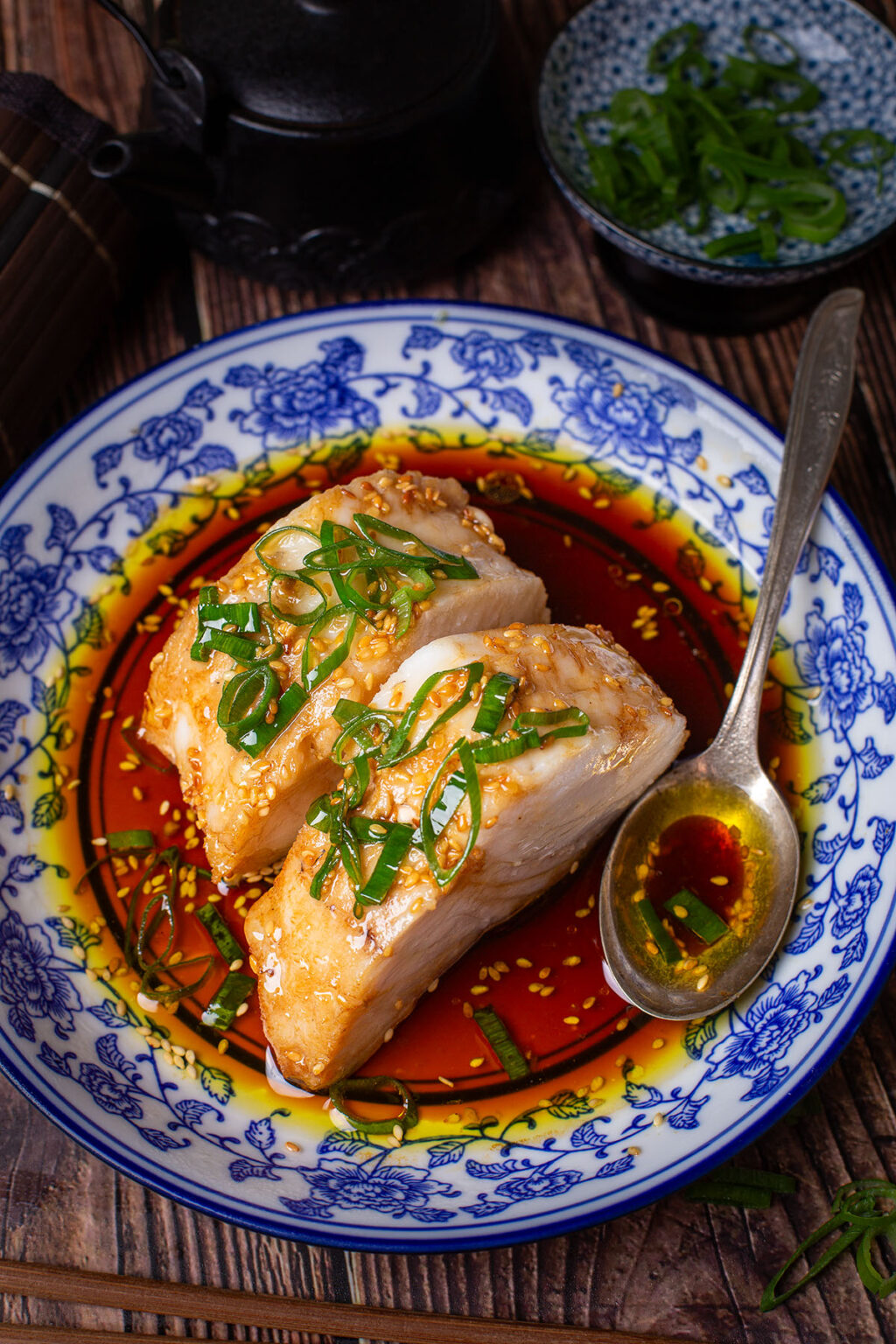 Poached Fish with Soy Glaze - Cooking With Lei