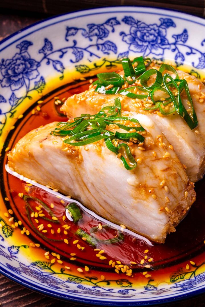 Poached Fish with Soy Glaze - Cooking With Lei