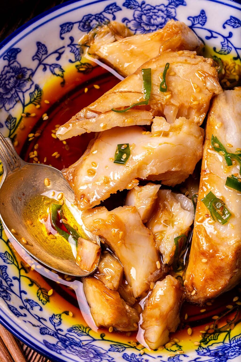 Poached Fish with Soy Glaze - Cooking With Lei